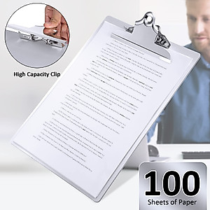 Mimorou 8 Pcs Metal Clipboard Heavy Duty Aluminum Clipboards 12 x 9 Inch Metal Clip Board with Low Profile Clip A4 Letter Size Document Holder for Office School Medical Jobsite Laboratory