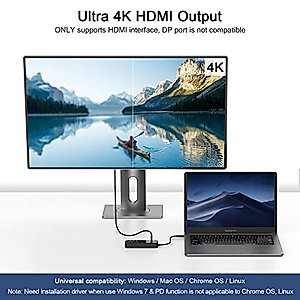 USB C to Ethernet 2.5G Adapter, QGeeM 4-in-1 USB C Hub to 4k Monitor,100W Power Delivery,2 USB 3.0,Full Function USB C Adapter Compatible for Thunderbolt 3/4 MacBook,Lenovo,Dell,HP,Surface