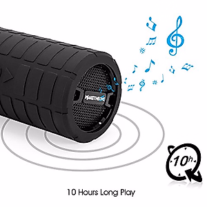 Bluetooth Wireless Speaker, MakeTheOne Portable Waterproof and Wearable Outdoor Speaker with 3.5mm Aux MicroSD Input HiFi Bass for Mountain Bike Bicycle Electric Scooter (Black)