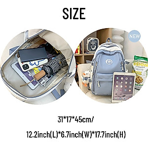 srdmuph Kawaii Backpack with Cute Accessories Pendant Travel Casual Daypack Outdoor Laptop Bag Waterproof Women Men (Purple)