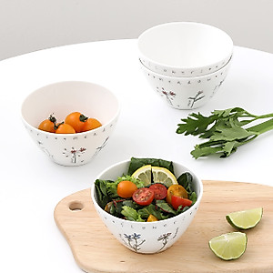 RACHEL BARKER Meadow Flower Porcelain AP Bowls 25oz Set of 4