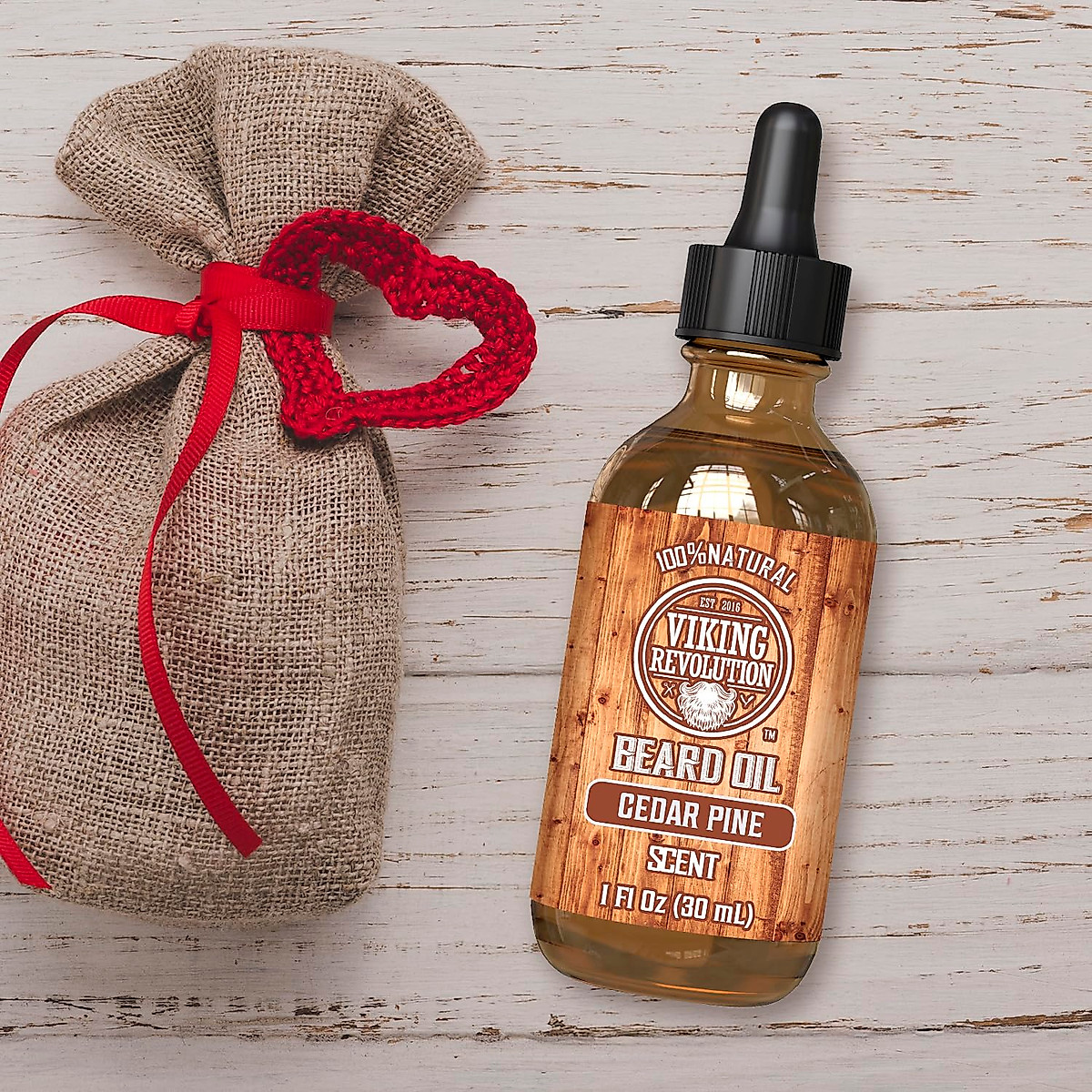 Viking Revolution Cedar and Pine Beard Oil for Men - Natural Argan and Jojoba Beard Softener, Conditioner for Strengthening and Moisturizing (1 Pack)