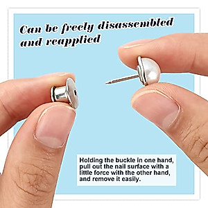 24 Pieces Jean Button Pins Adjustable Waist Buckle Extender Set, No Sewing Required Jean Buttons, Pant Waist Tightener for Jeans Dress Fit Instant Button, 4 Set (Pearl and Diamond Style)