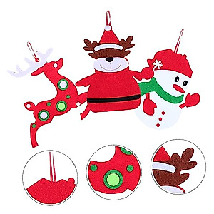 NOLITOY 6pcs Office Decorations Christmas Decorations Xmas Tree Felt Ornament DIY Christmas Tree Decoration Felt Snowman Hanging Pendant Festival Adornment Xmas Pendant Xmas Decoration
