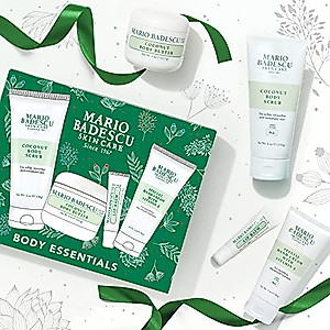 Mario Badescu Best of Body Essentials 4 Piece Kit, Skincare Gift Set Includes Lip Balm, Coconut Scrub, Coconut Body Butter & Special Hand Cream With Vitamin E