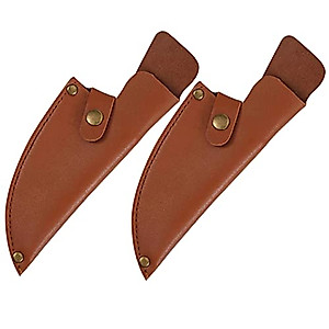 UPKOCH 4 pcs Scabbards Leather Cover Blades Protector or Portable Sleeves Sheaths Sheath Camping Heavy Reusable Hef Cutters Protectors Case Household Scabbard Universal Brown Chef