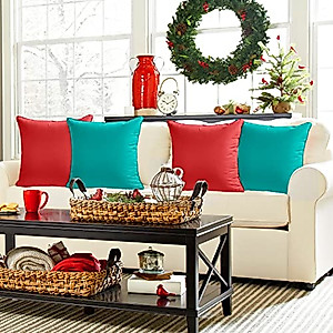 Coddsmz Pillow Covers Decorative Garden Cushion Cover DIY Throw Pillowcase for Patio Tent Balcony Couch Home Bed Sofa Halloween Christmas(Teal, 6Pack-18x18in/45x45cm)