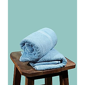 Brooklyn Linen 100% Cotton Bath Towels Set for Bathroom, 24x48 in Bath Towels 6 Pack, Large Hand Towels, Soft Absorbent, Premium Quality Aqua Blue Bath Towels