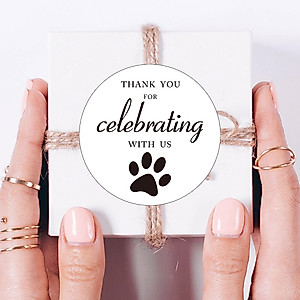 MAGJUCHE Print Thank You Stickers, Dog Cat Animal Baby Shower Birthday Favor Sticker Labels, 2 Inch Round, 40-Pack