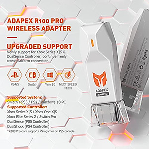 Controller Adapters, BIGBIG WON Wireless Controller Adapter for Xbox Series X|S Controller/Xbox One X|S Controller/Elite Series 2/PS5/PS4/Switch Controller Playing on PS4/Switch/Windows 11&10 PC (1pc)
