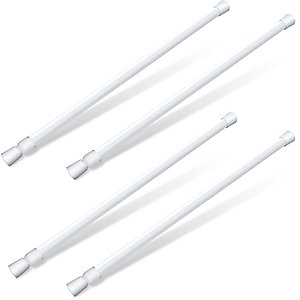 Fabbay Window Security Bar Adjustable Sliding Glass Door Lock Security Stick for Door with Rubber Tips, 23.62-39.37 Inch in Length(White, 2 Pieces)
