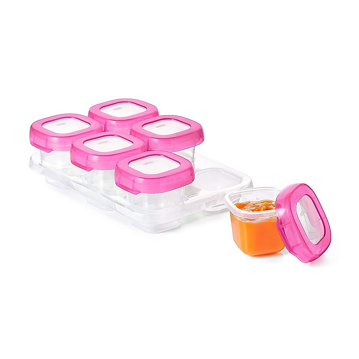 OXO Tot Baby Blocks Freezer Storage Containers, Pink, Set of 10