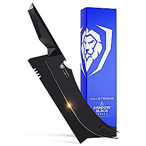 DALSTRONG BBQ Pitmaster & Meat Knife - 9 inch - Shadow Black Series - Black Titanium Nitride Coated - High Carbon - 7CR17MOV-X Vacuum Treated Steel - Razor Sharp Kitchen Knife - Sheath - NSF Certified