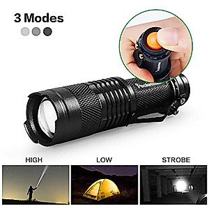 10 Pack Mini Flashlights Small LED Flashlight 300 Lumen Portable Tactical Zoomable Pocket Torch Lantern Adjustable Focus Light for Kids Child Camping Emergency Travel Hiking Torch Light