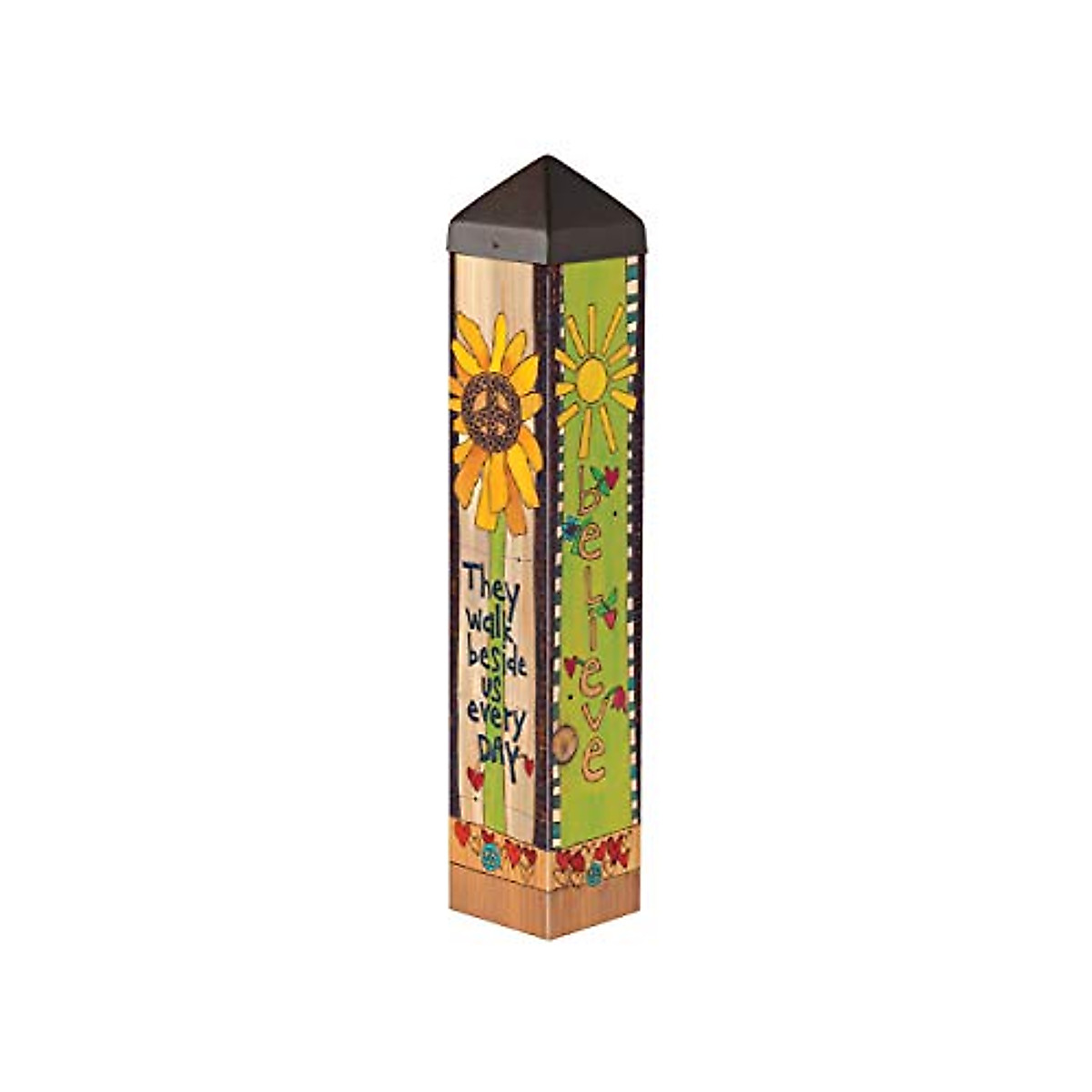 Studio M with Us Everyday Art Pole Outdoor Decorative Garden Post, Made in USA, 20 Inches Tall