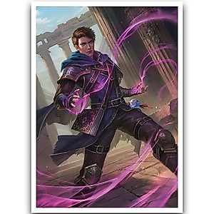 Fantasy North - Artemis Prior - Arcane Mage - 100 Smooth Matte TCG Trading Card Sleeves - Fits Magic MTG Commander Pokemon and Other Card Games - Playing Card Sleeves