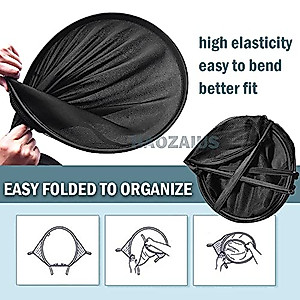 Universal Stroller Sun Cover UV Protection Baby Stroller Sun Shade Buggy Pram Sun Rain Shade Blackout Blind Canopy Cover Pushchair Sunblock Cover for Travel Park Zoo, black