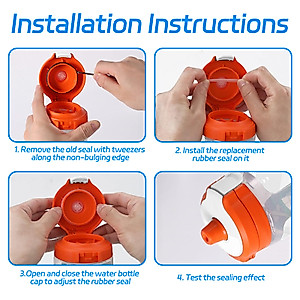 Replacement Gasket Compatible with Gatorade Water Bottle (8 Pack), Silicone Lid Seal Replacement for Gatorade Gx Hydration System Bottle, Reusable Silicone Seals