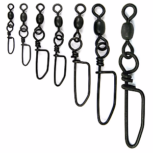 Billfisher Stainless Snap Swivels | Black Oxidized Finish | Durable Stainless Construction | Fishing Accessories