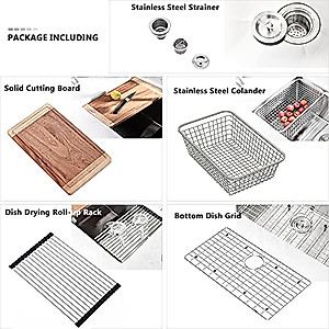 32 Undermount Kitchen Sink Stainless Steel- VASOYO 32x19 Inch Undermount Workstation Kitchen Sink 16 Gauge 10 Inch Deep Stainless Steel Single Bowl Kitchen Sink with Cutting Board