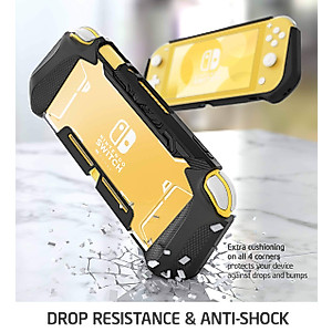 Mumba Grip Case for Nintendo Switch Lite, [Blade Series] TPU Protective Portable Cover Accessories Compatible with Switch Lite Console 2019 Release (Black)