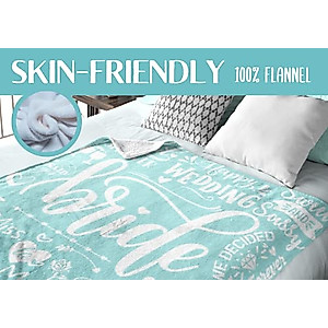 InnoBeta Bridal Shower Gifts, Wedding Gifts for Women, Bride, Wedding Blanket, Bride Gifts, Blanket Ceremony, Soft Throw Blanket 50"x65" - Tiffany Blue