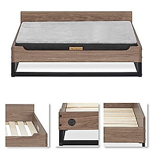 Wooden Dog Bed and Dog Couch with Water-Resistant Mattress, Large to Extra Large Elevated Pet Bed with Calming mattress, Greenguard Gold Certified, Dog Beds & Furniture, Milo - TailZzz