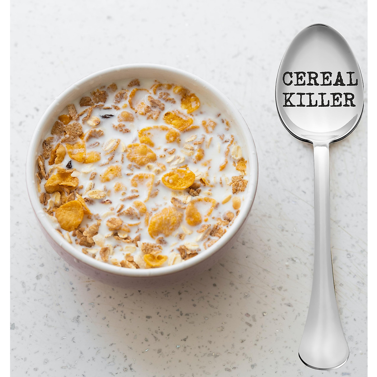 Weenca Practical Gifts for Dad, Laser Engraved Spoon Cereal Killer, Emotional Dad Gifts, Fun Cereal Spoon Dad Gifts Who Has Everything