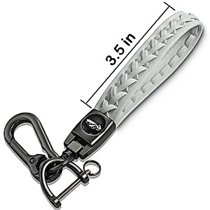 Yonmcfn for Honda Key fob Cover with Leather Keychain,Soft TPU 5 Buttons Key Shell,fit 2022 2023 Civic Accord Remote car Key(White)