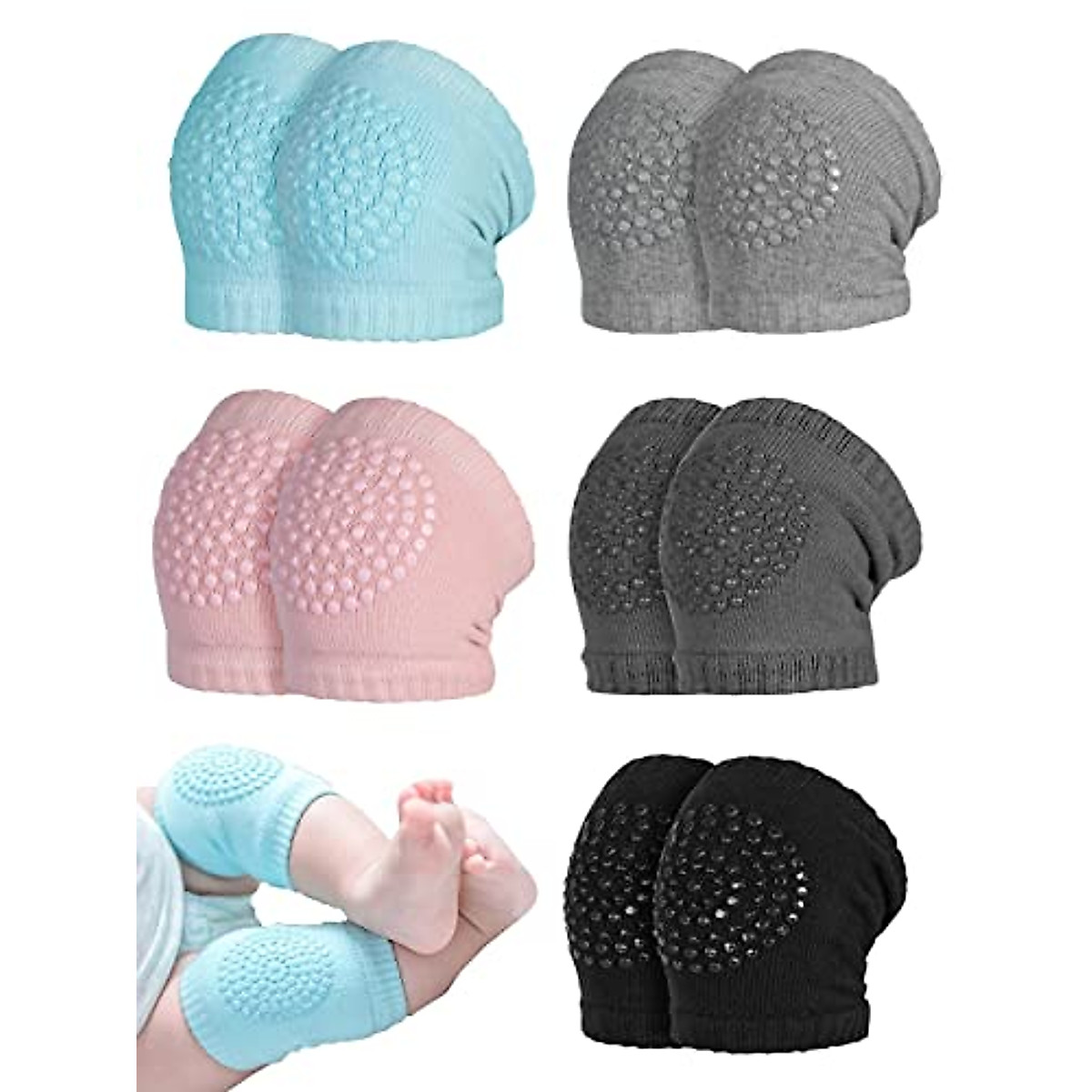 shuangjishan Baby Crawling Pads Anti Slip Knee Pads Baby Knee Protectors Toddler Leg Warmer Safety Walking Kneepads - Rodilleras para Bebe (Blue)