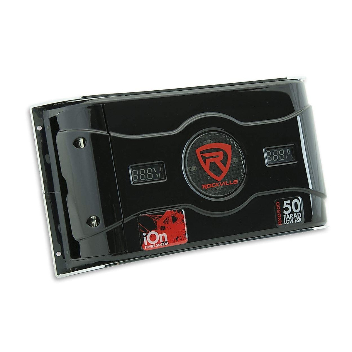 Rockville 50 Farad 24V Surge Hybrid Ion Capacitor Voltage+Amperage Meter (RXC50D)