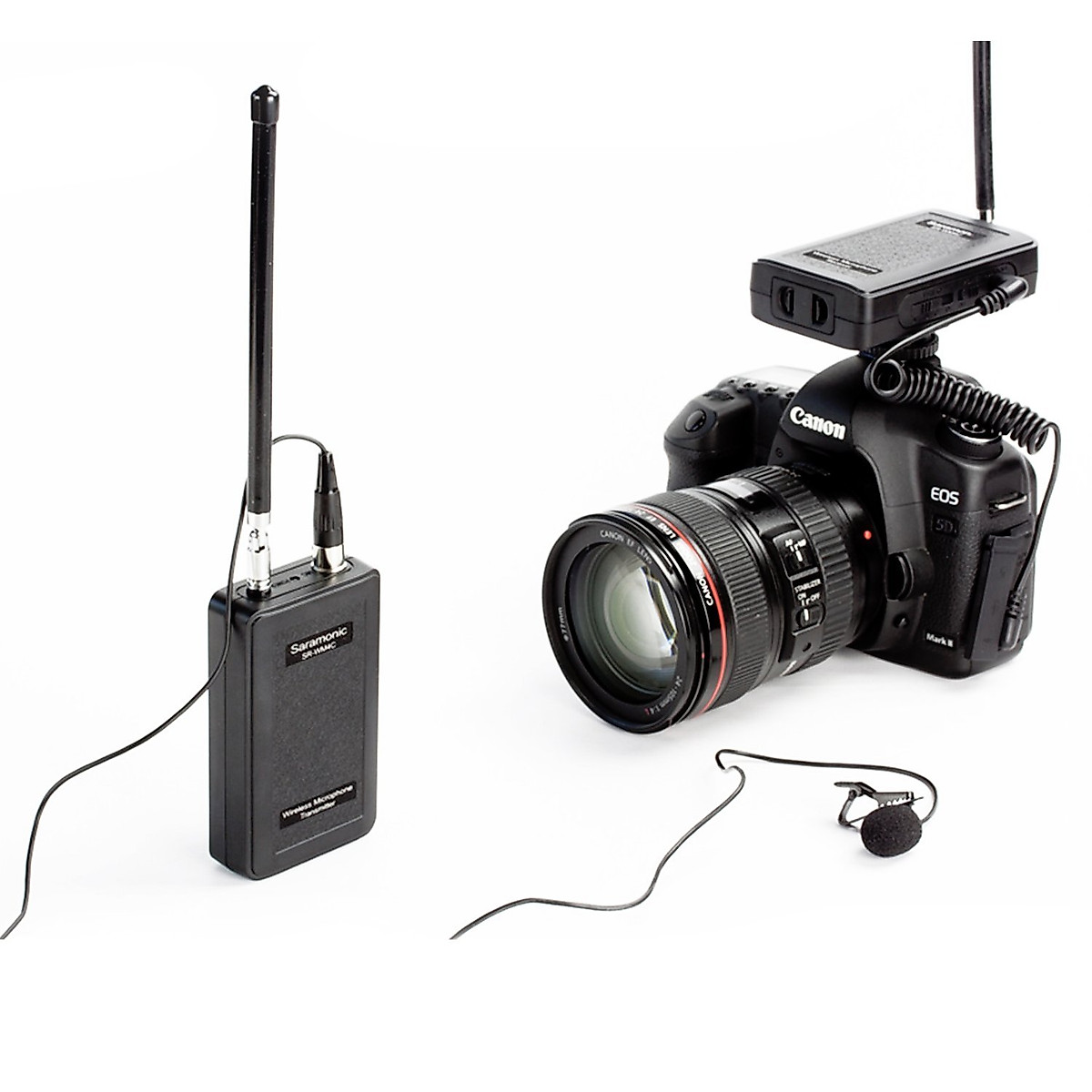 Saramonic SR-WM4C Wireless Lavalier Microphone System for Canon 6D 600D 5D2 5D3 Nikon D800 Sony DV DSLR Camcorders
