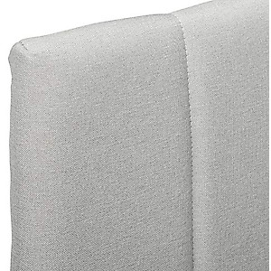 Zinus Satish Upholstered Channel Stitched Headboard in Light Grey, Queen