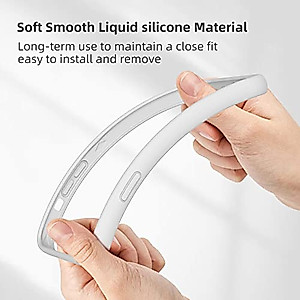 K TOMOTO Compatible iPhone 12 Mini Bumper Case (5.4 Inch), Soft Liquid Silicone Bumper Case [Shock-Absorb] [Raised Edge Protection] [Drop Protection] [MagSafe Compatible] Frame Bumper Case, White