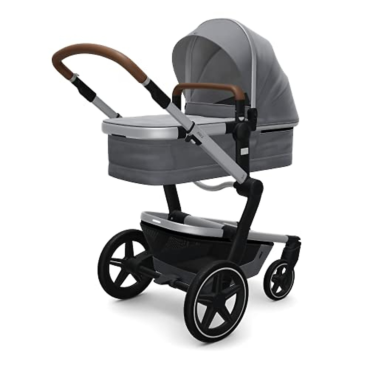Joolz Day+ Stroller for Babies from Birth to Toddlers 6 Month+ (up to 50lbs) Complete Set: Cot & Seat (incl. Raincover) One-Hand Compact Fold - Reversible Parent Facing Stroller Seat - Gorgeous Grey