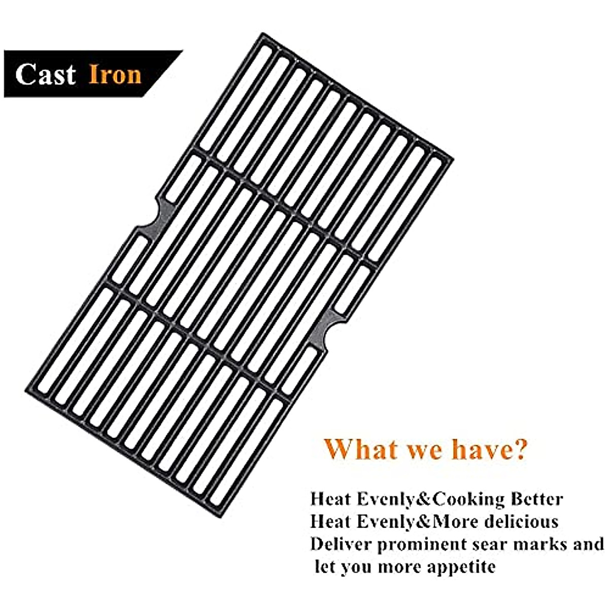 SafBbcue Grill Grates for Kenmore 146.23678310 146.16132110 146.20164510 146.23679310 146.23766310 Dynaglo DGF493BNP DGF493PNP Backyard GBC1440W BY13-101-001-12, 16-4/9" Matte Cast Iron