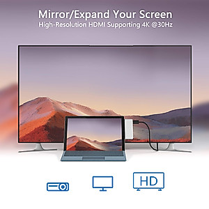 Surface Pro 7 Hub Docking Station with 4K HDMI Adapter+100M Ethernet LAN+ USB C Audio & Data Transfer Port + USB Port* 2+SD Card Reader Converter Combo Adaptor for Microsoft Surface Pro 7