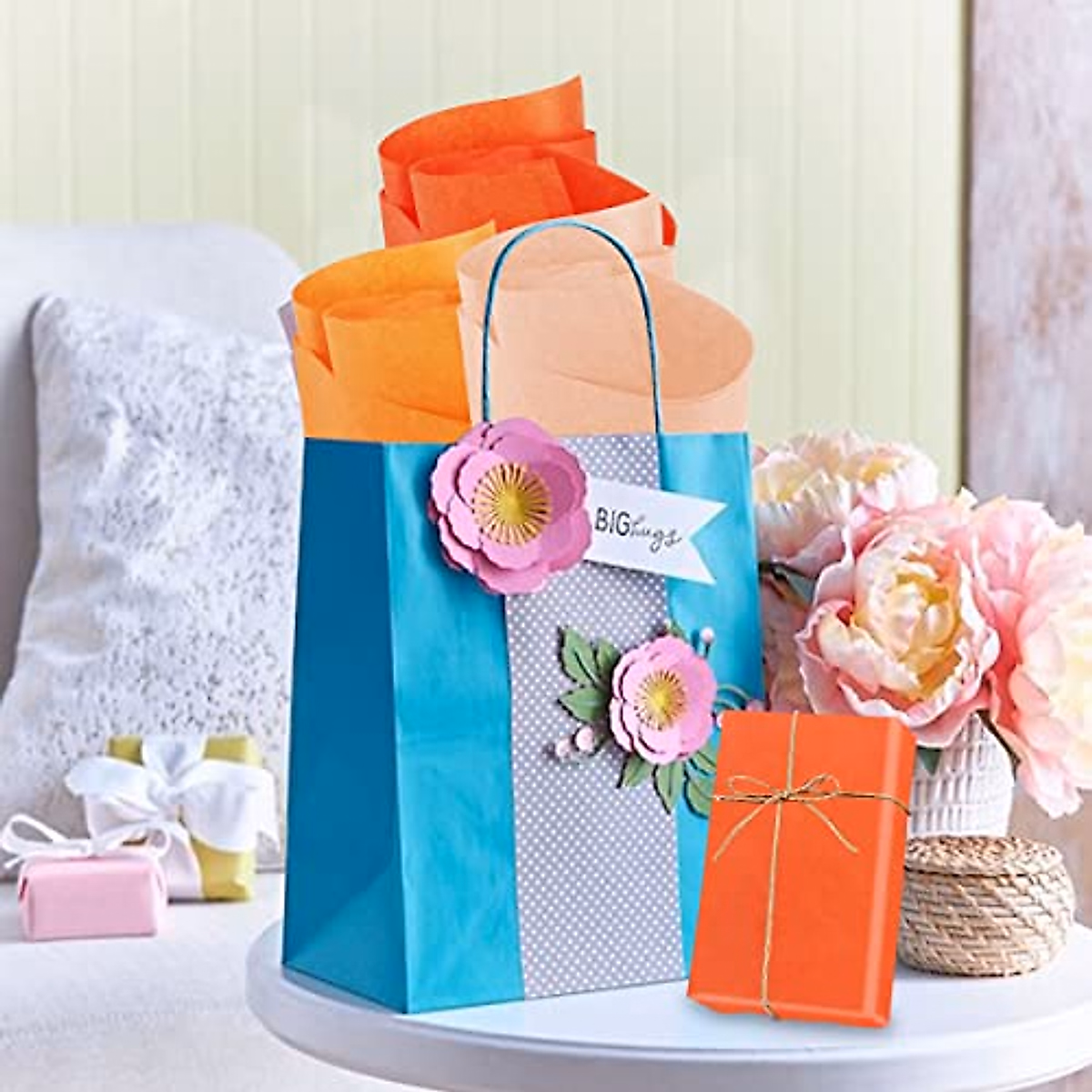 120 Sheet Assorted Orange Thanksgiving Tissue Paper Bulk, 15 x 20 Inch Fall Paper Gift Wrap Tissue Paper Autumn Art Paper Crafts for Harvest Fall Thanksgiving DIY Craft Gift Bags Decorations