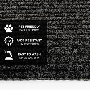 Prest-O-Fit 2-0420 Ruggids RV Step Rug Black Granite 23 In. Wide