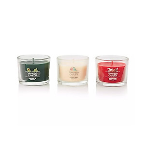 Yankee Candle Set of 3 Mini Candles - Balsam & Cedar, Christmas Cookie, Sparkling Cinnamon