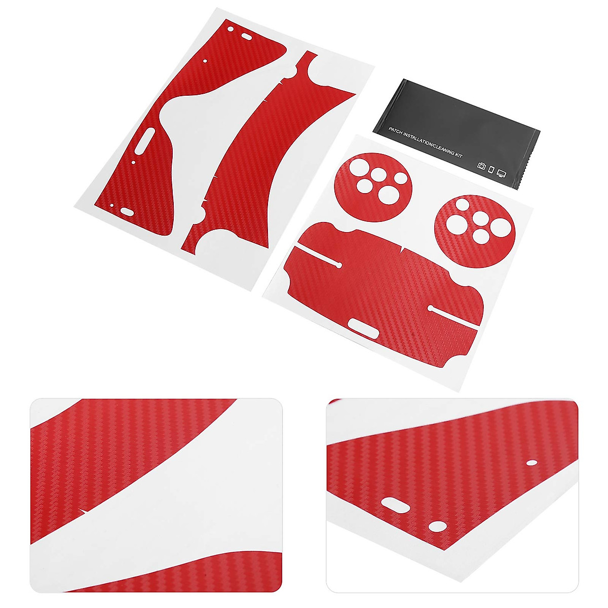 070 VR Headset and Controller Skin, Protective Decal Stickers PVC Skin Cover for Oculus Quest 2, Virtual Reality Gaming Accessories(Red)