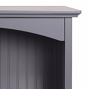 eHemco 3 Tier Bookcase with 2 Arched Supports, 40 Inches, Gray