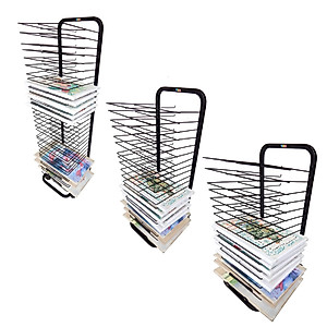 YSCMX Mobile Art Drying Rack for Classroom Drying Rack for Art Drying Rack for Art Metal Wire Work Display Rack, Art Carts with Wheels for Classroom Art Studios and Home Use. Drying & Print Racks