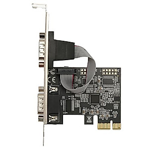 2 Port PCIE RS232 Serial Card with Full Size Bracket, Supports for Windows, for Linux, 256 Byte FIFO Depth, for POS Systems, Scanners, Printers