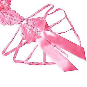 Donnalla Lingerie for Women Deep V Lace Teddy One Piece Lingerie Bodysuit Babydoll Teddy Underwear Pink S