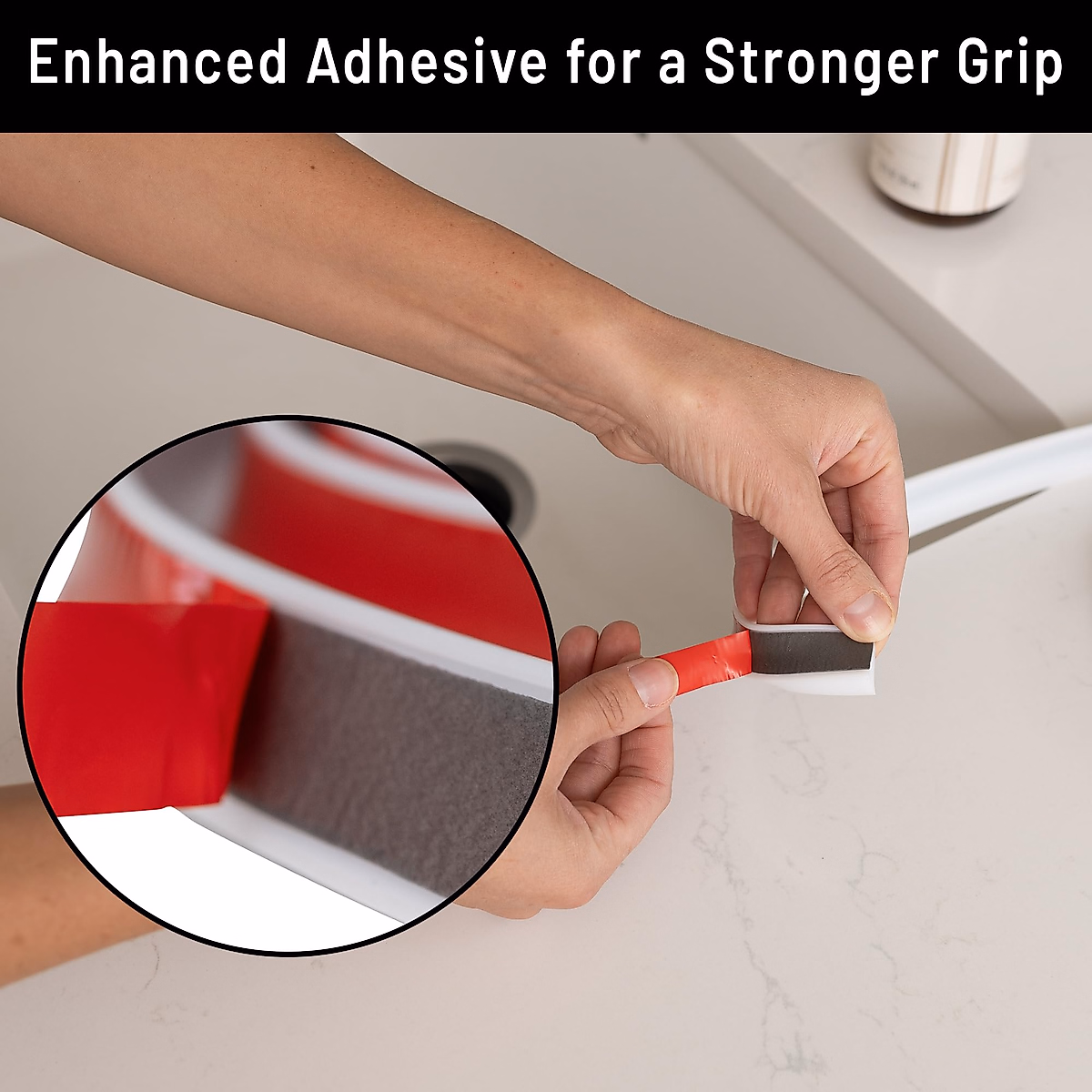 118 Inch Collapsible Shower Threshold Water Dam Adhesive Silicone 0.47 High Shower Dam Water Stopper Barrier For Bathroom Kitchen Splash Guard Edge Trim Strip For Dry and Wet Separation (White)