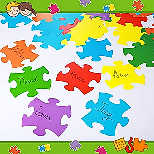 67 Pieces Large Puzzle Cutouts Bulletin Board Set Bible Verse Paper Cuts Classroom Decor You are a Piece of Gods Plan Cut Outs School Puzzle Accents Paper for Classroom Nursery Door Wall Decor