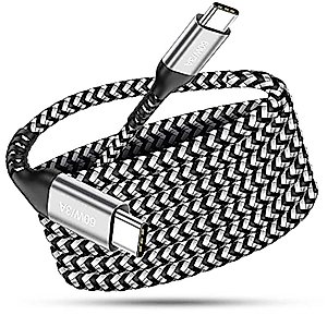 USB-C to USB-C Cable 60W 15FT Long,Type-C 2.0 Cord Compatible with MacBook Pro/Air,iPad Air 5,Samsung Galaxy S22/S21/S21/S10,Note 20 10,A90,Pixel 6 Pro,Sony PS5, Fast delivery PD Charging,Black White