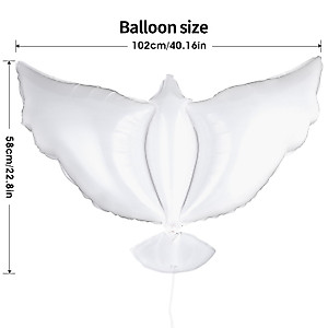 Prasacco 4-Piece White Dove Balloons, Biodegradable Funeral Decorations, Party Supplies for Memorial, Wedding, Engagement, Birthday, Anniversary