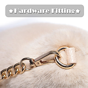 TANOSII Faux Fur Tote Bag Furry Handbag Fluffy Shoulder Bag Top-handle Bag Crossbody Bag for Women Small Apricot